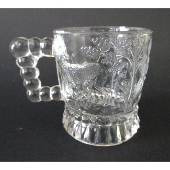 Vintage | Dining | Vintage Mini Pattern Glass Mug Bird Dogs Trees ...